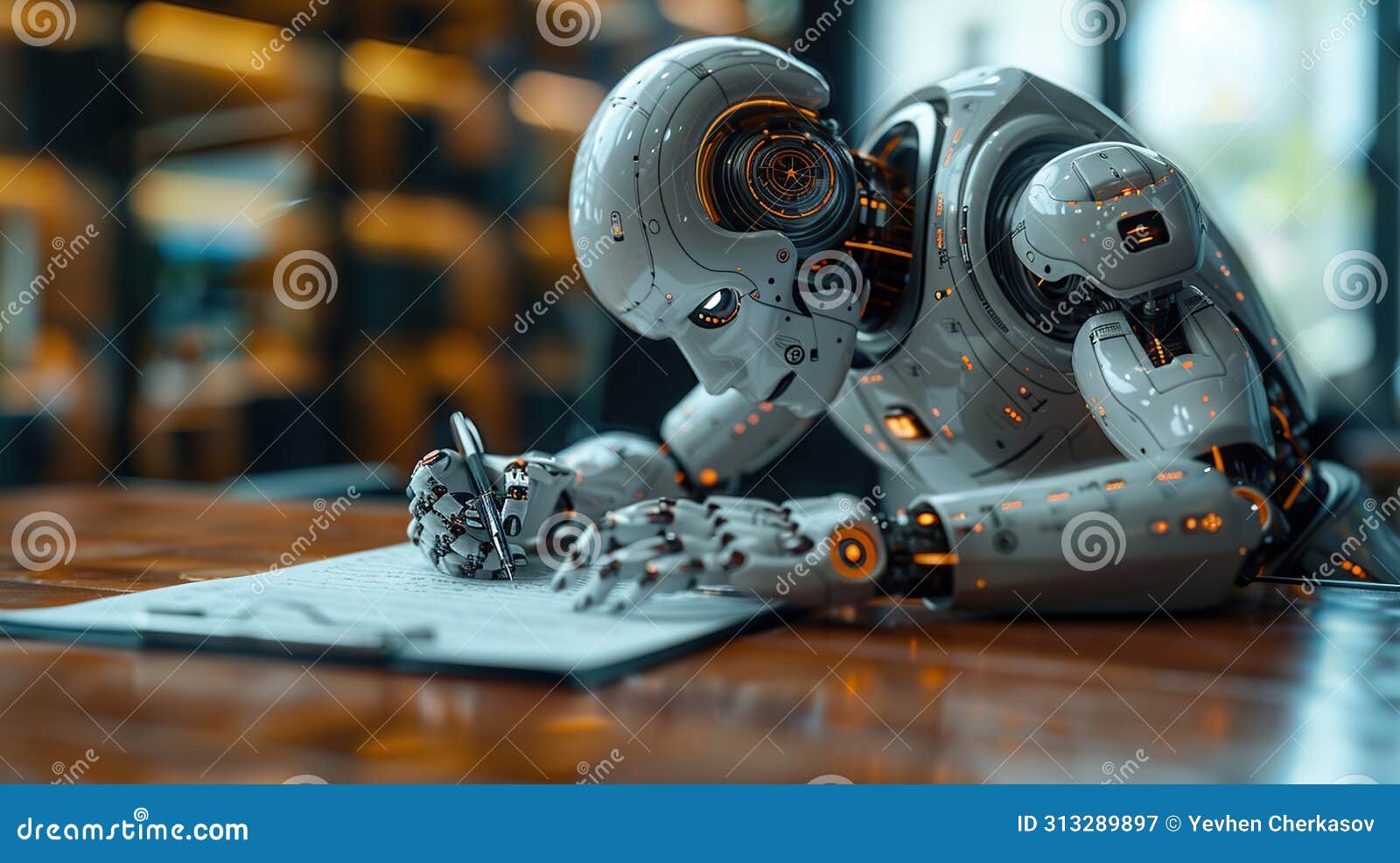 Humanoid Robot Arm is Writing with a Pen. Created with Generative AI ...