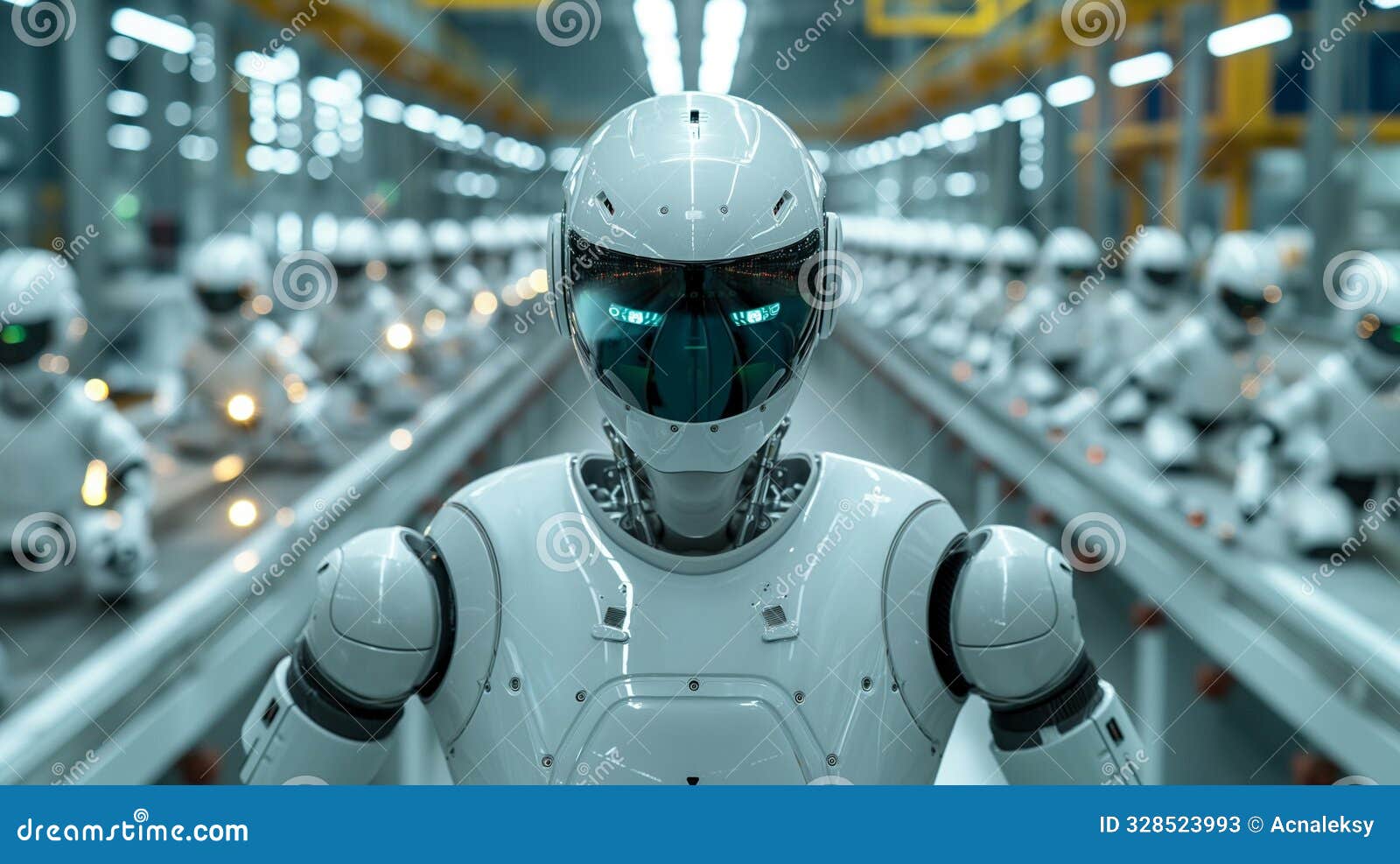 Humanoid Robot, Assisting Workers Stock Image - Image of electronic ...