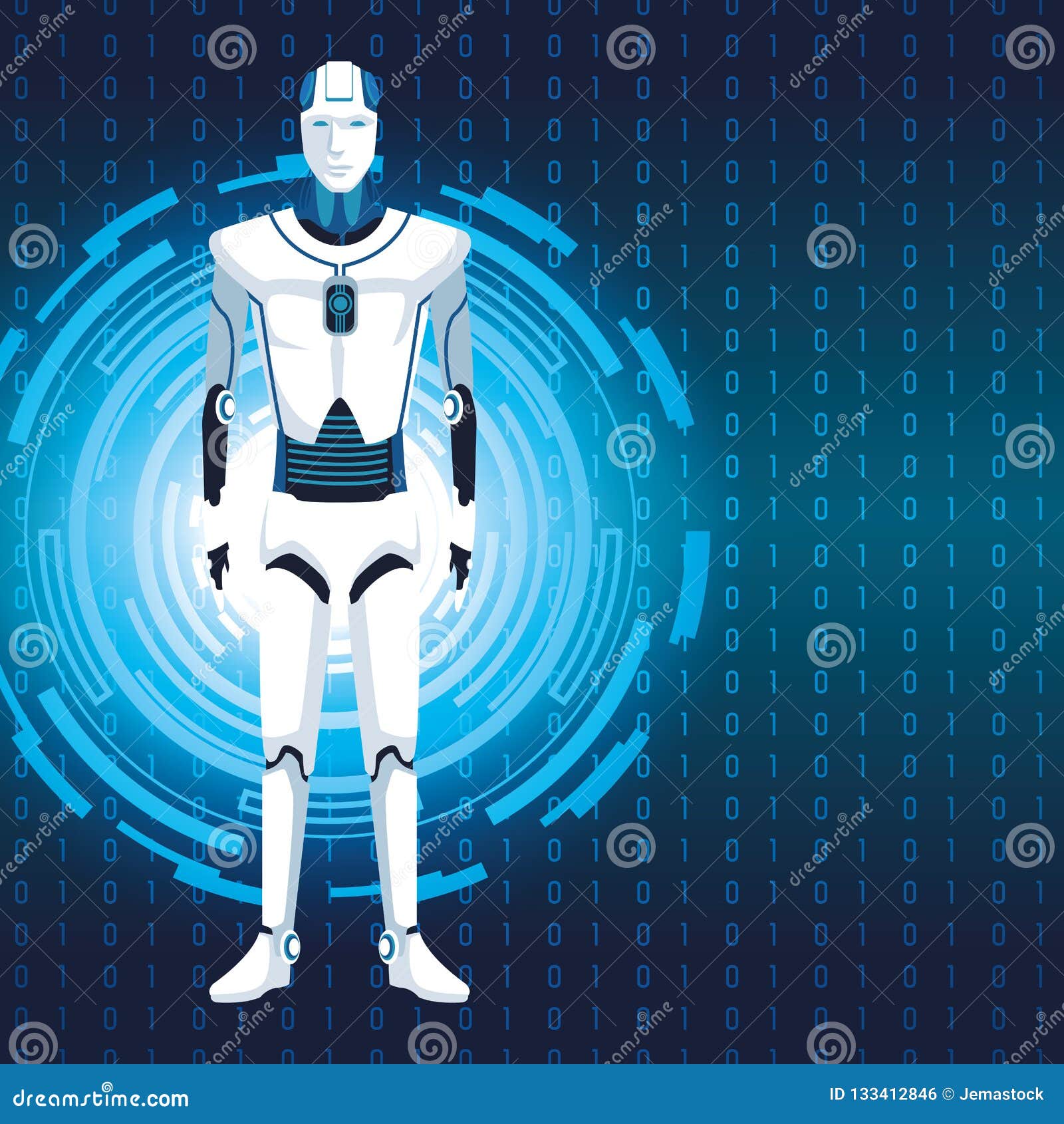 Humanoid robot avatar stock vector. Illustration of mind - 133412846