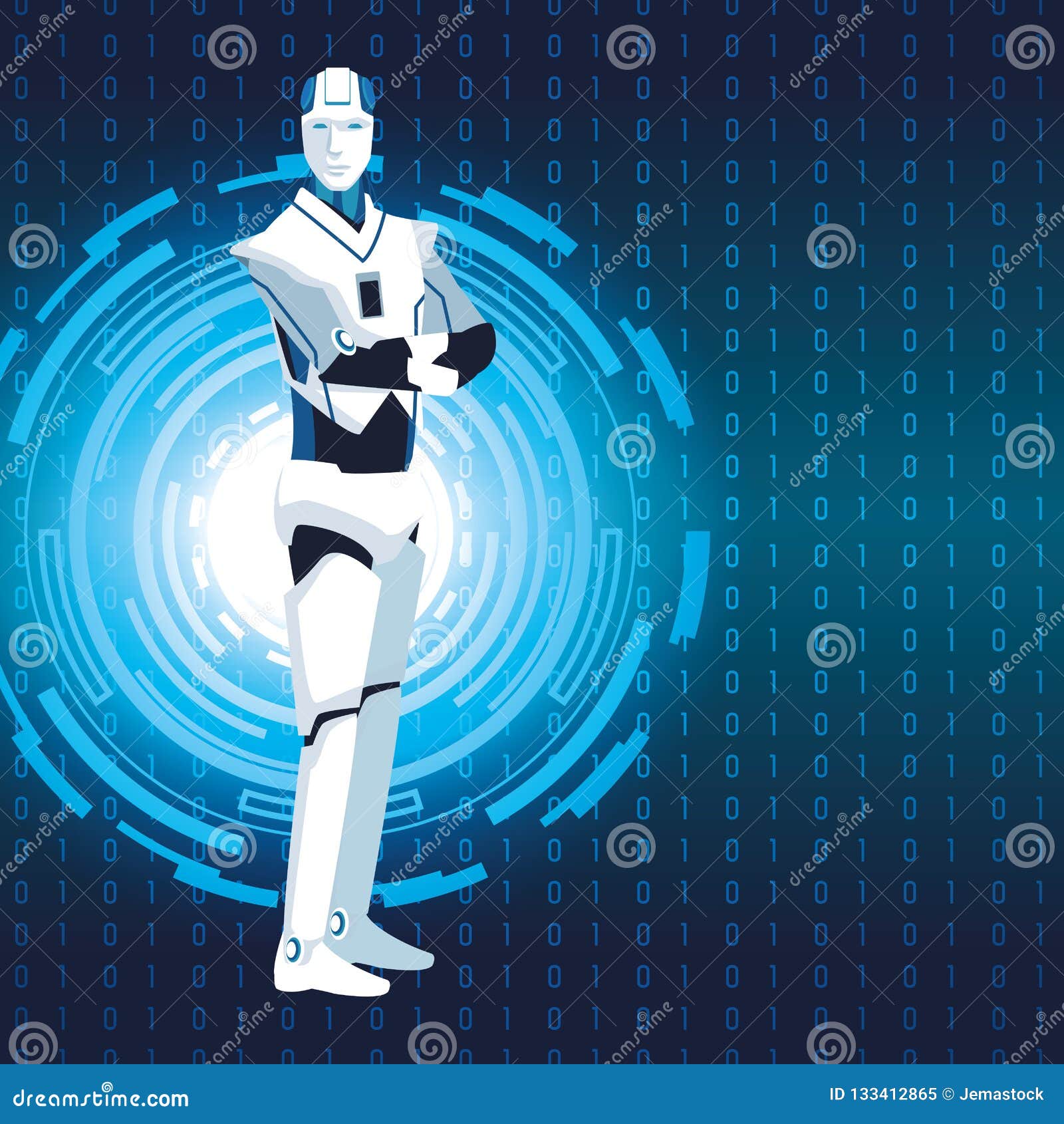 Humanoid robot avatar stock vector. Illustration of cyber - 133412865
