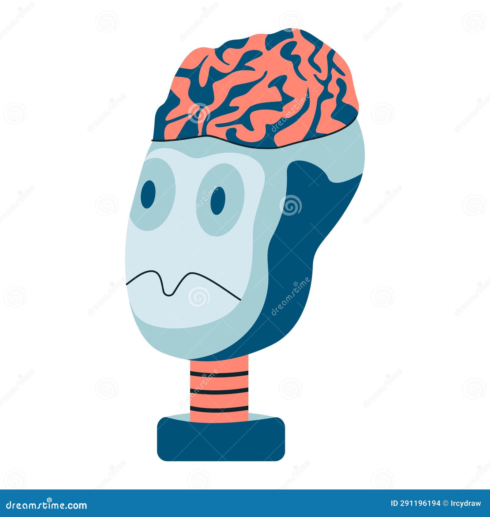 Humanoid Robot with a Brain. Chatbot and Digital Cyborg, Stock Vector ...