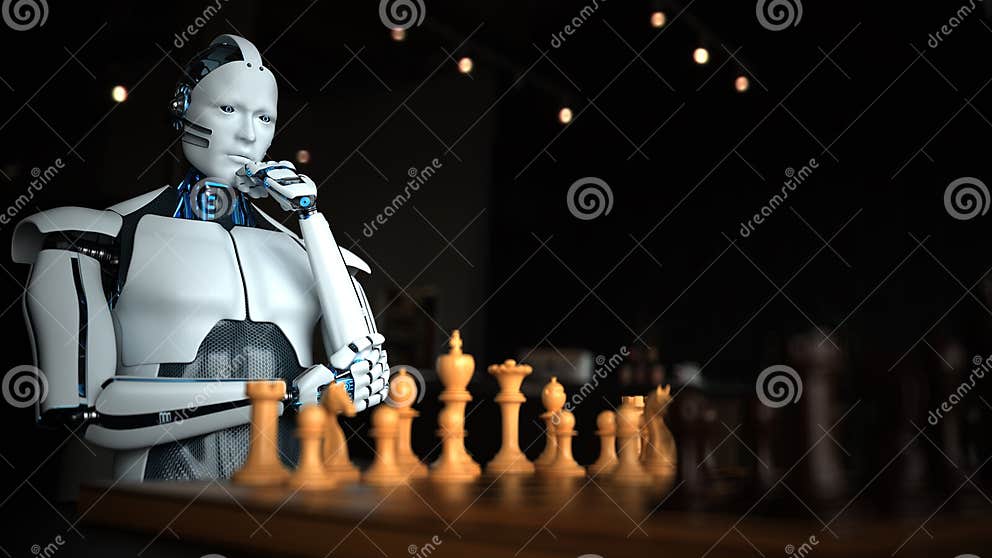 Humanoid Robot Chess stock illustration. Illustration of castling ...