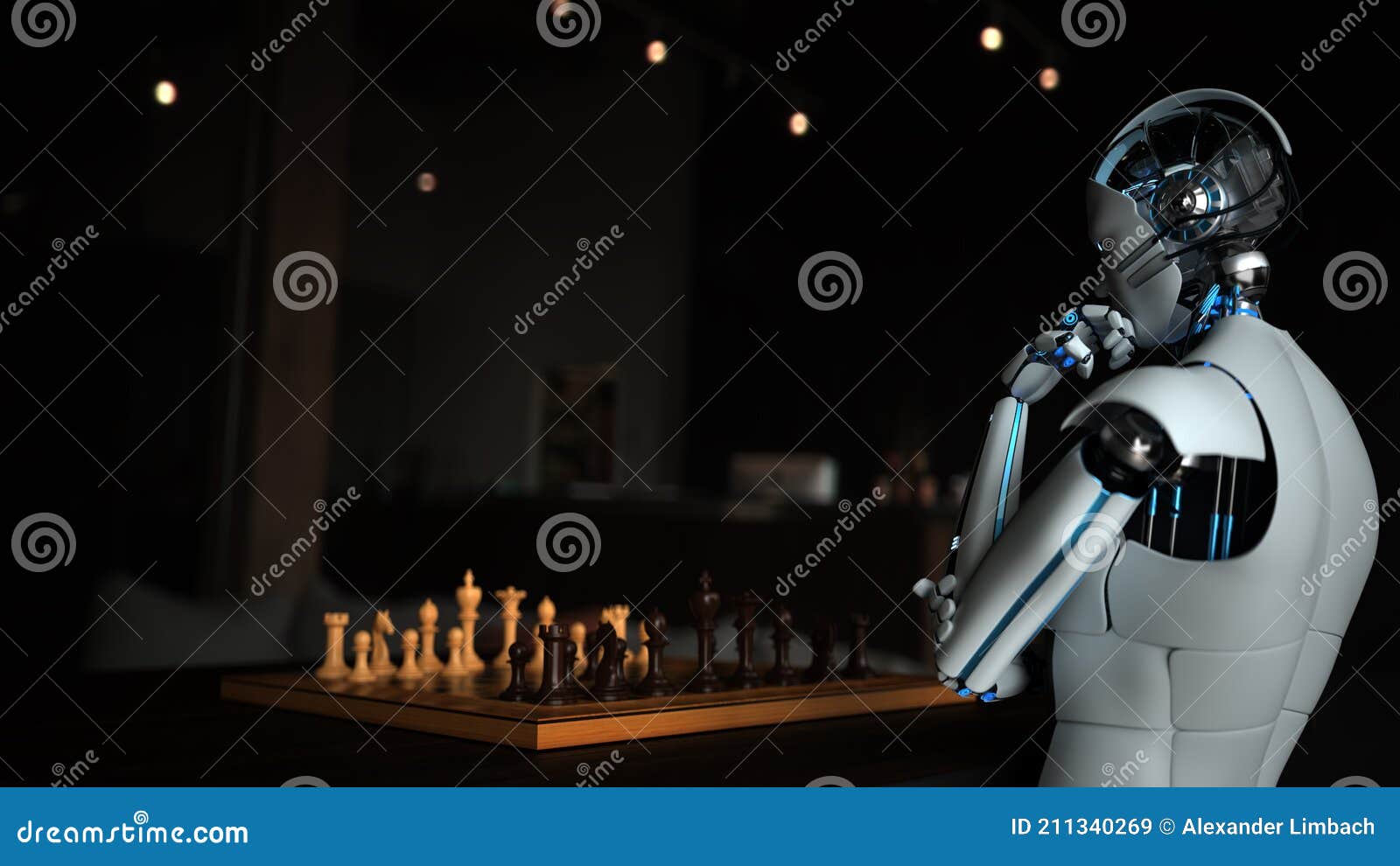 Humanoid Robot Chess stock illustration. Illustration of creativity ...