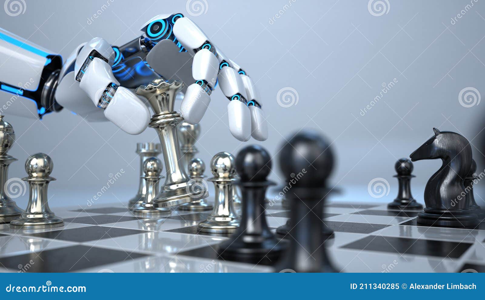 Humanoid Robot Chess stock illustration. Illustration of board - 211340285