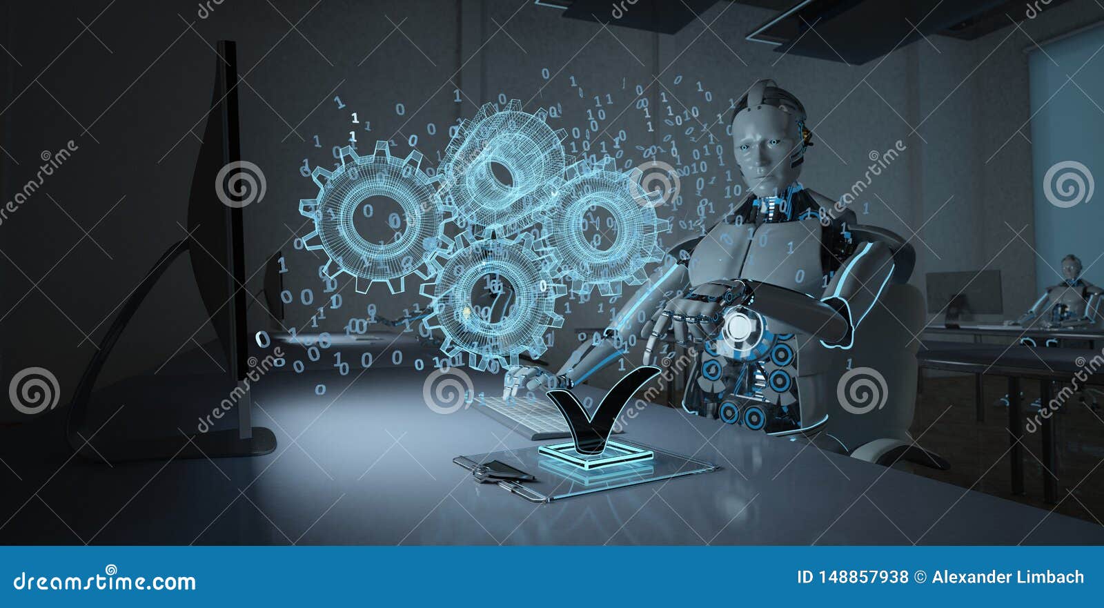 Humanoid Robot Development Engineer Stock Illustration - Illustration ...