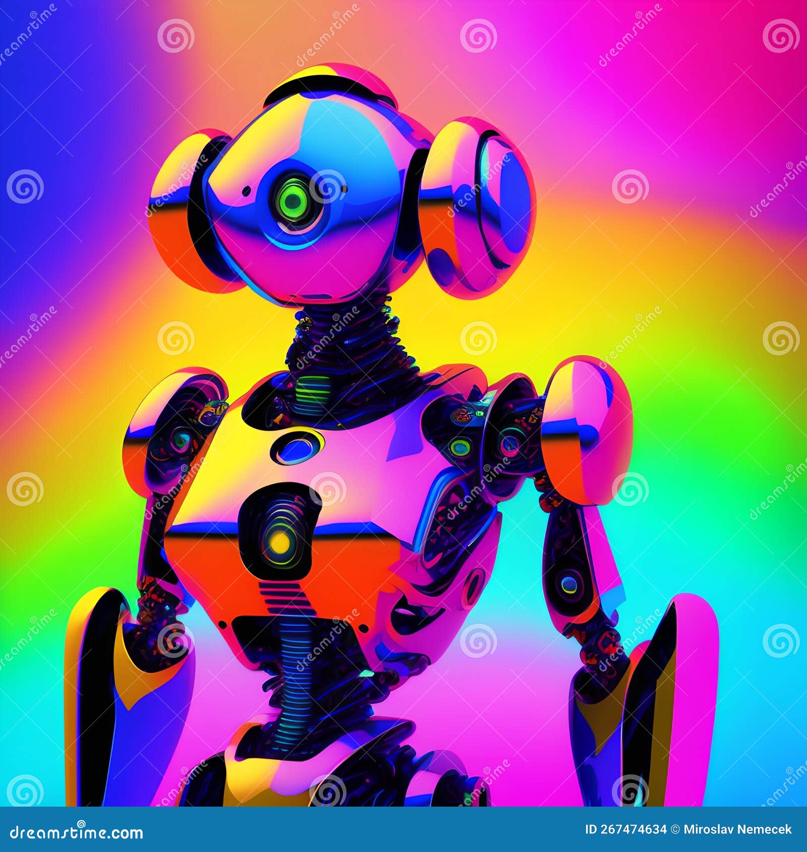 Humanoid Robot, Generative AI Illustration Stock Illustration ...