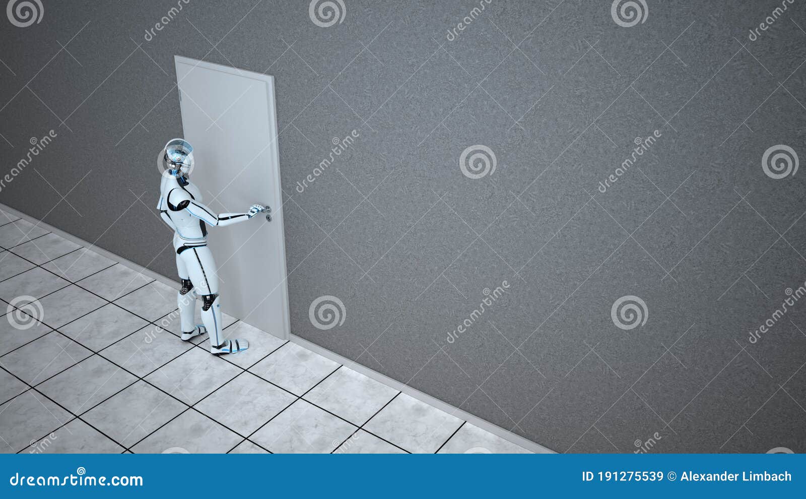 Humanoid Robot Door stock illustration. Illustration of data - 191275539