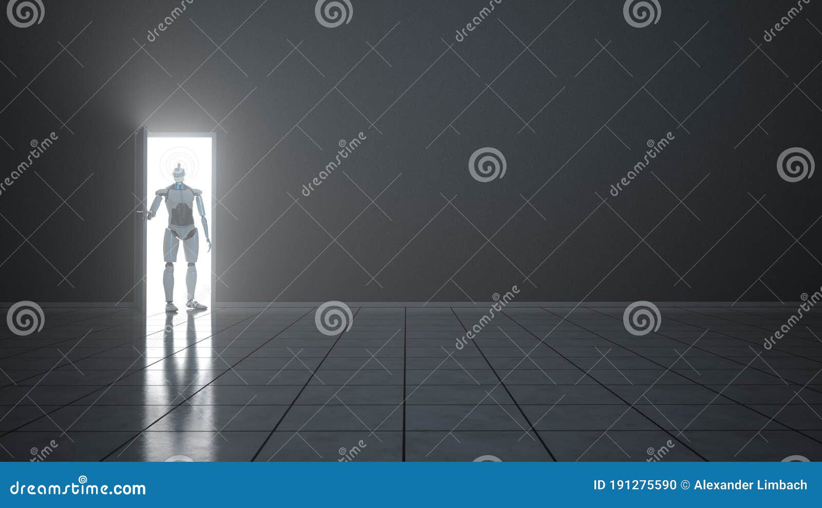 Humanoid Robot Door stock illustration. Illustration of cyber - 191275590