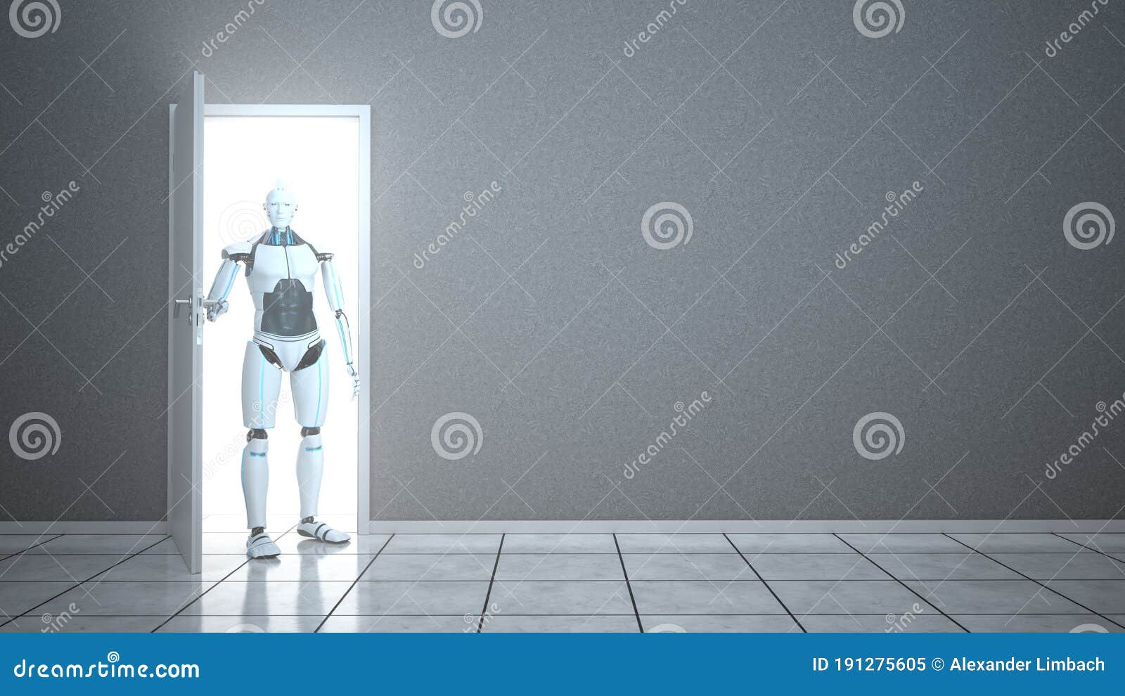 Humanoid Robot Door stock illustration. Illustration of engineering ...