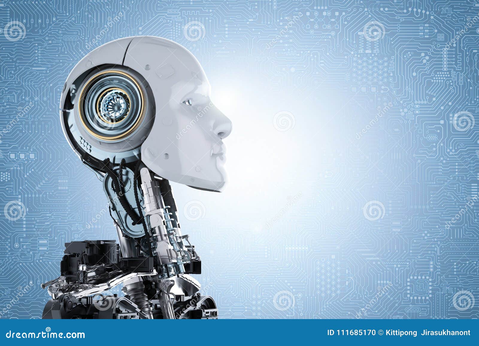 Humanoid robot face stock photo. Image of digital, computer - 111685170