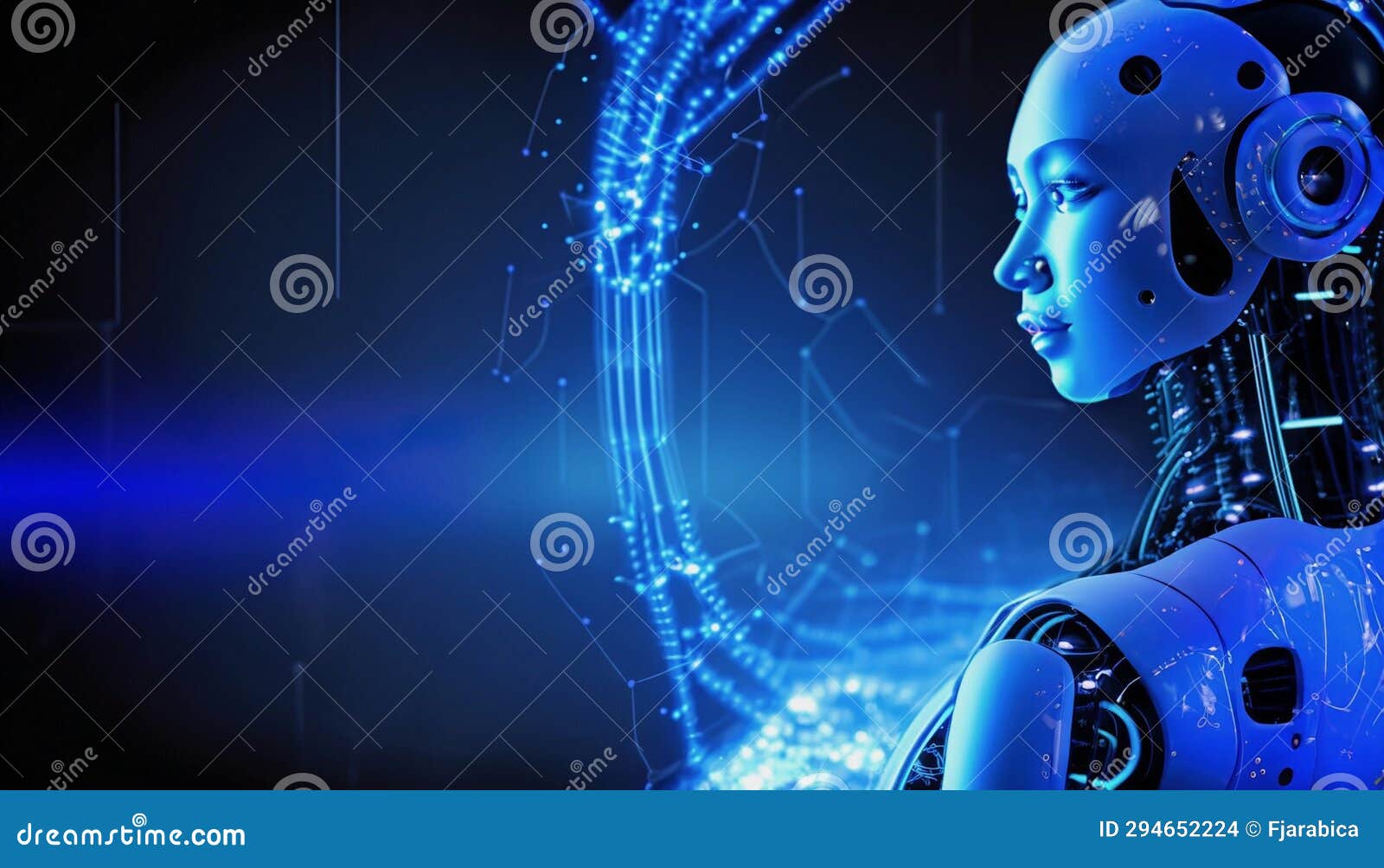 Humanoid robot face stock illustration. Illustration of lighting ...