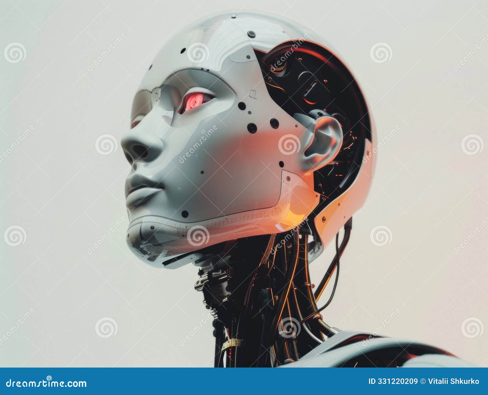 The Humanoid Robot Features an Intricate Design with Visible Internal ...