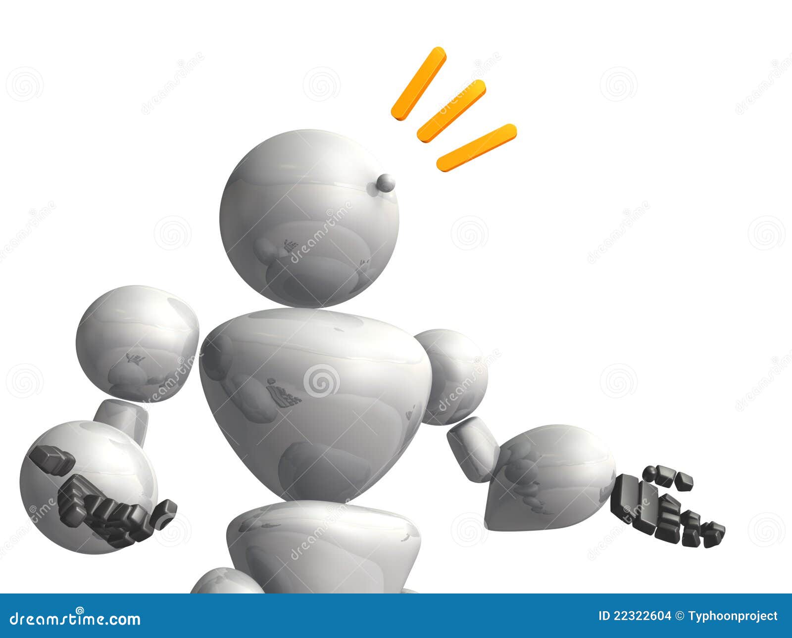 Humanoid Robot is Friendly. Stock Illustration - Illustration of ...