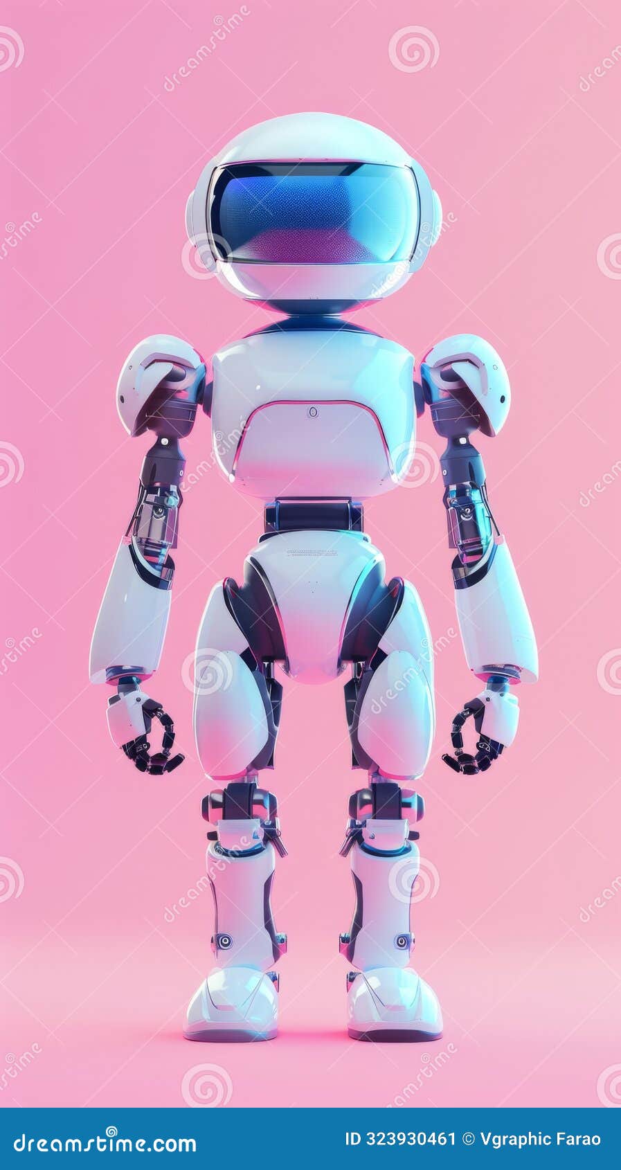 Humanoid Robot with Futuristic Design, Front View. Robotics and ...