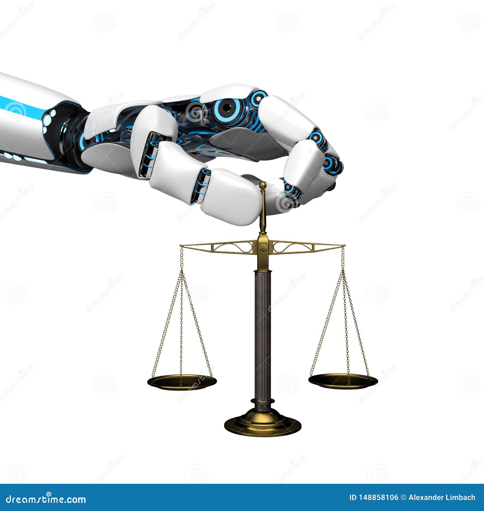 Humanoid Robot Hand Beam Balance Stock Illustration - Illustration of ...