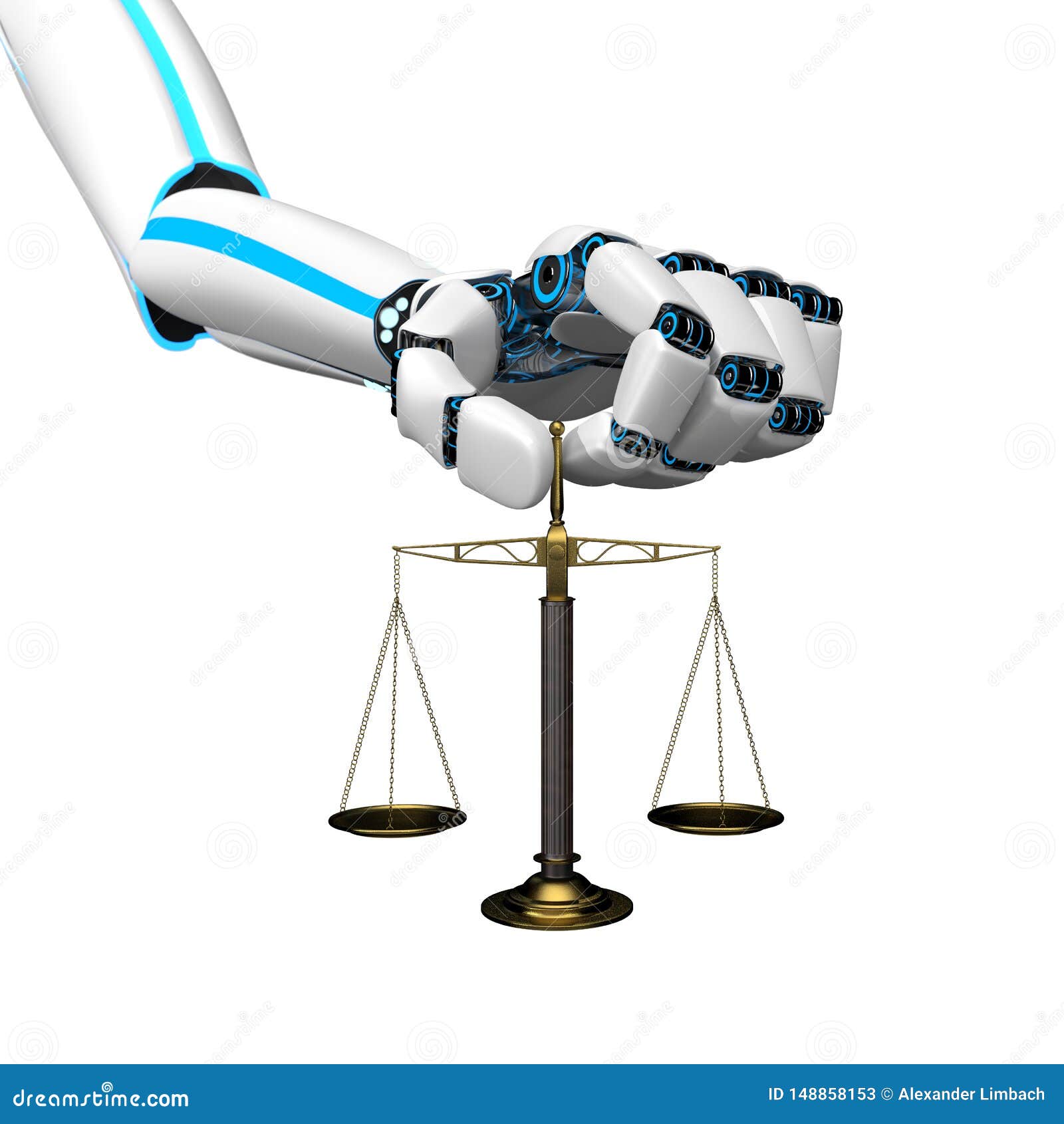 Humanoid Robot Hand Beam Balance Stock Illustration - Illustration of ...