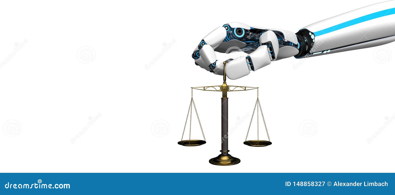 Humanoid Robot Hand Beam Balance Stock Illustration - Illustration of ...