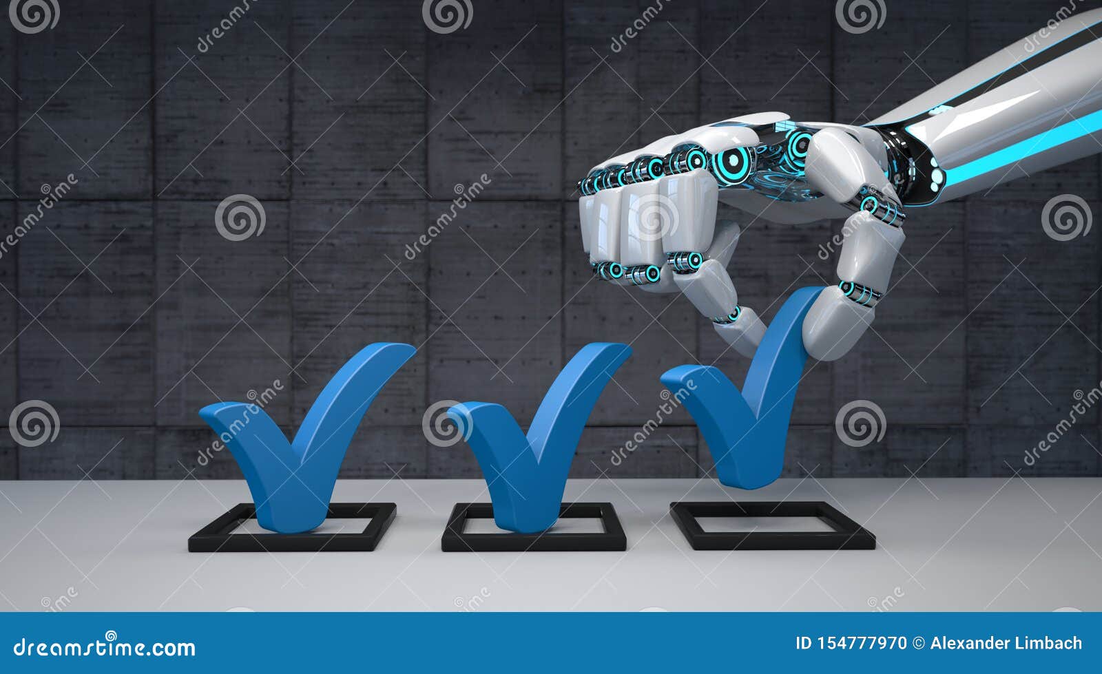 Humanoid Robot Hand Checklist Stock Illustration - Illustration of ...