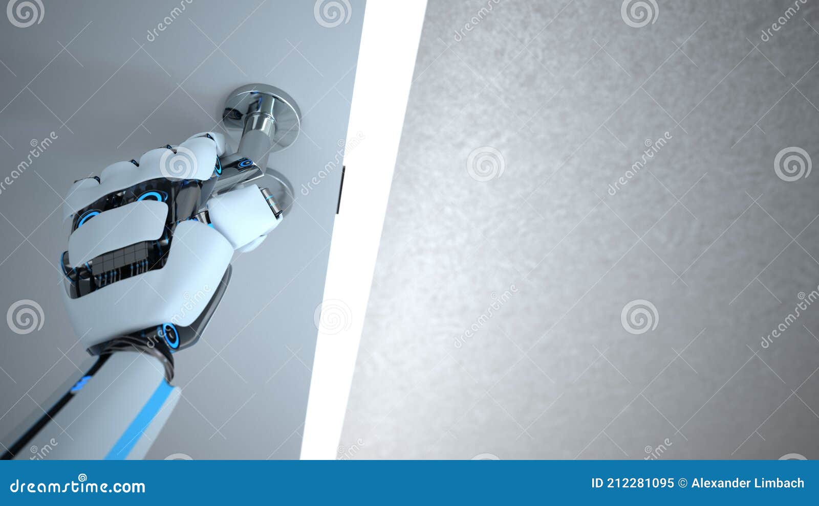 Humanoid Robot Hand Door stock illustration. Illustration of cyborg ...