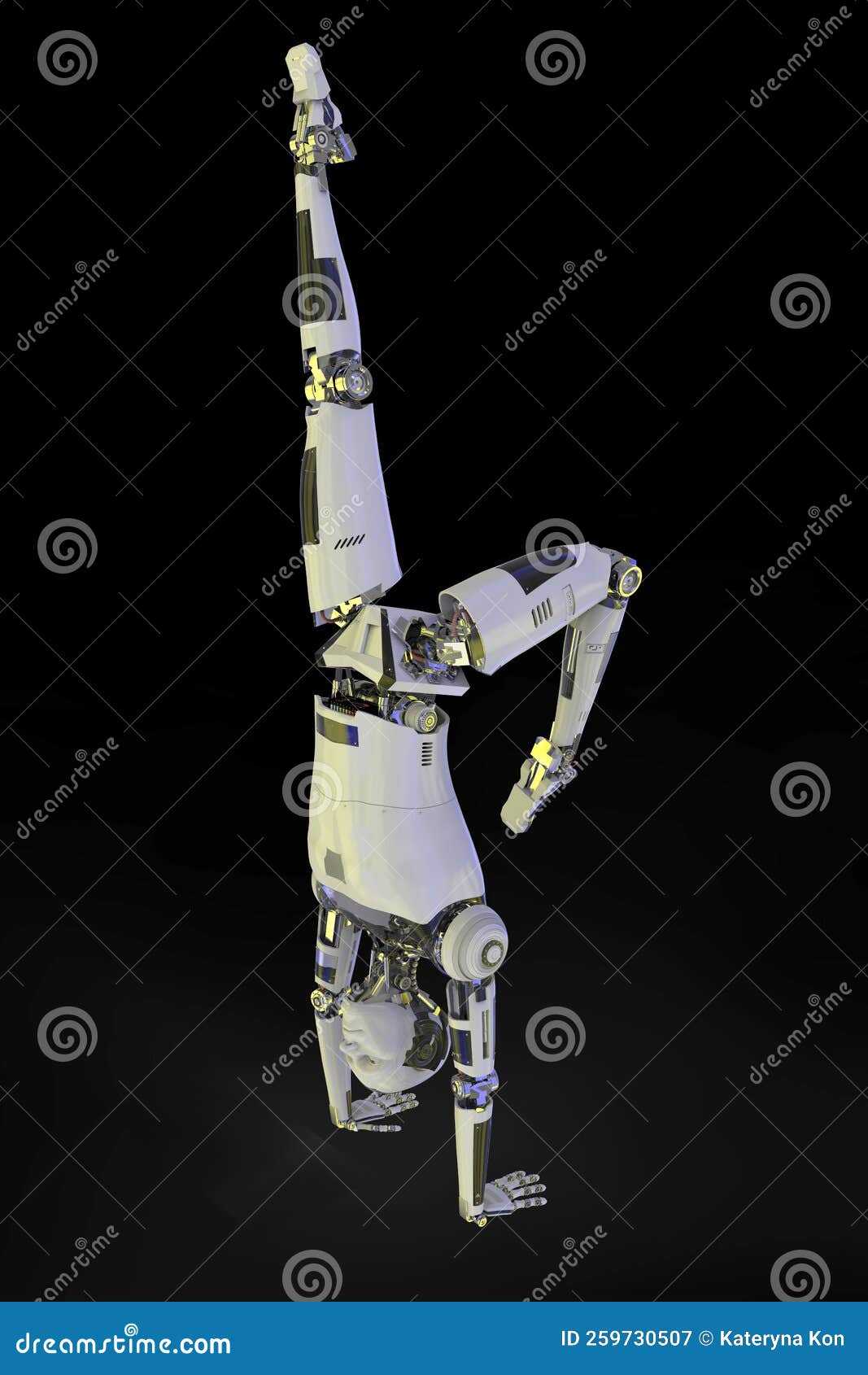 Humanoid Robot In Handstand Yoga Position, Illustration Royalty-Free ...