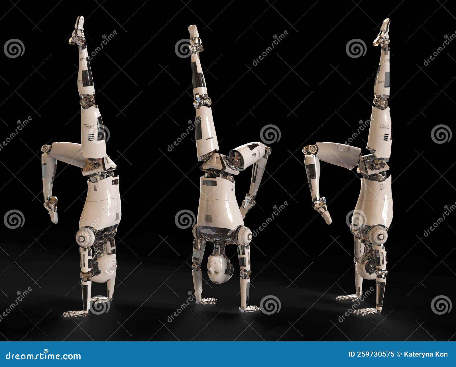 Humanoid Robot in Handstand Yoga Position, Illustration Stock Illustration - Illustration of ...