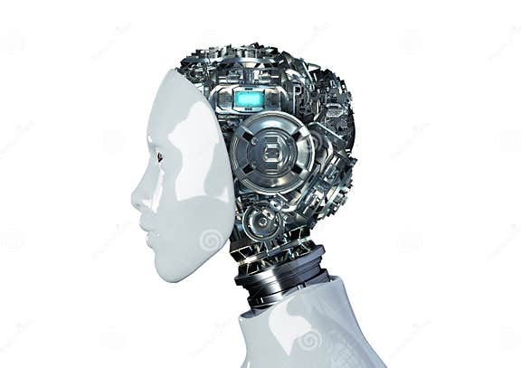 Humanoid Robot Head with Internal Cyber Mechanical Artificial Brain ...