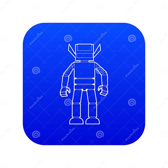 Humanoid Robot Icon Blue Vector Stock Vector - Illustration of line ...