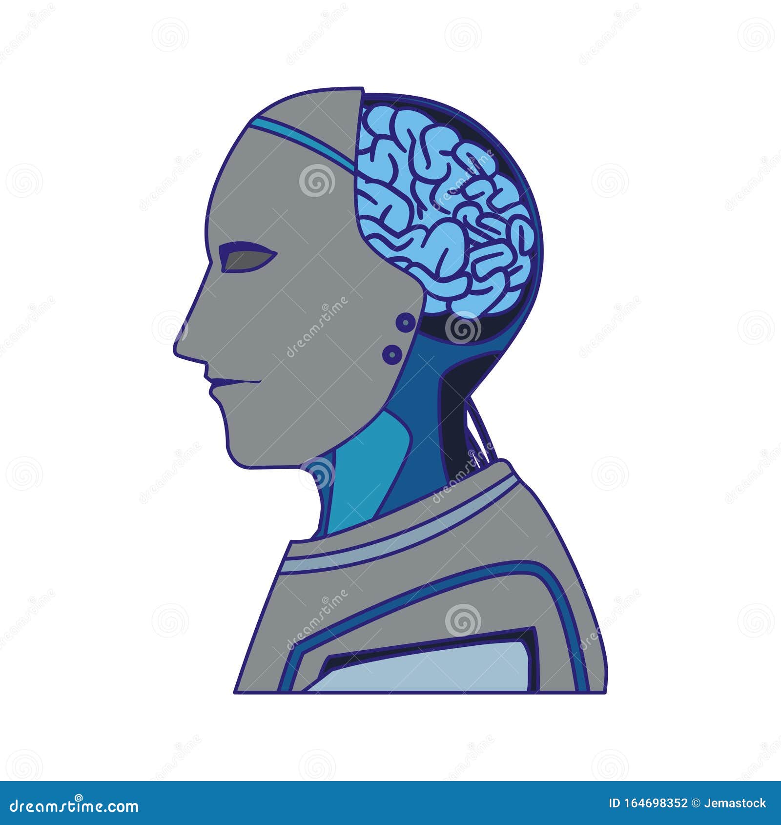 Humanoid Robot Icon, Flat Design Stock Vector - Illustration of ...