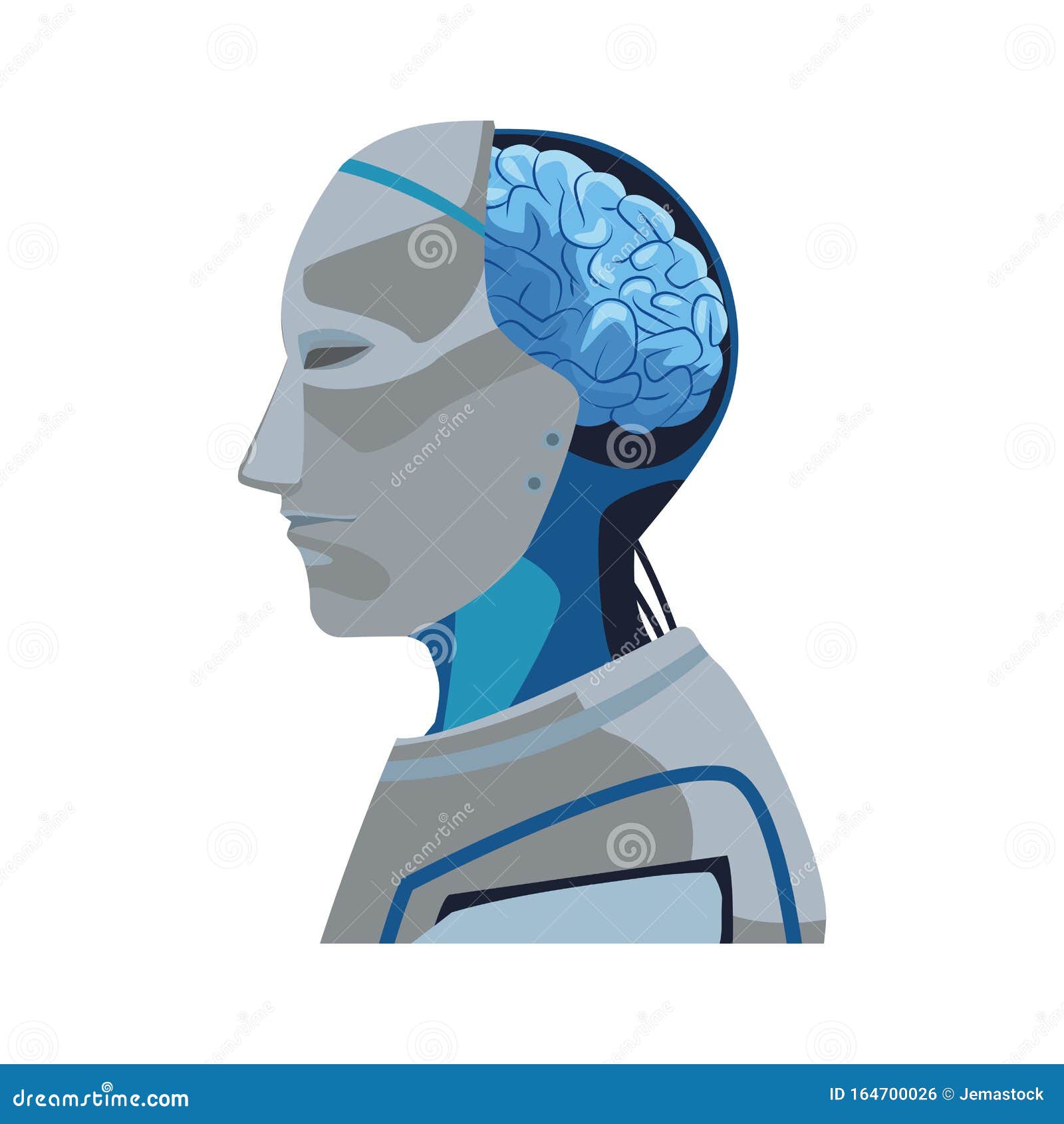 Humanoid Robot Icon, Flat Design Stock Vector - Illustration of ...