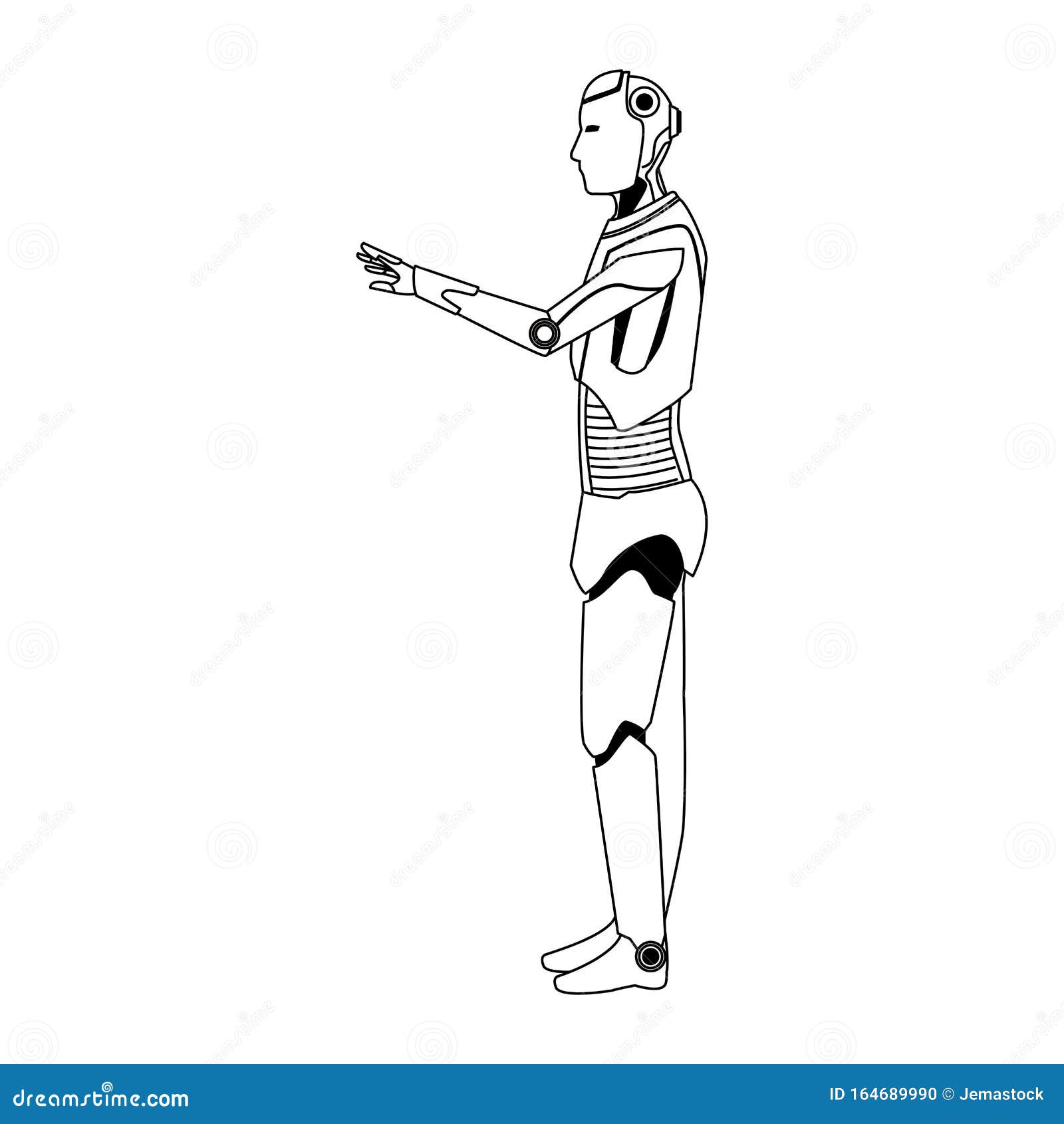 Humanoid Robot Icon, Flat Design Stock Vector - Illustration of ...