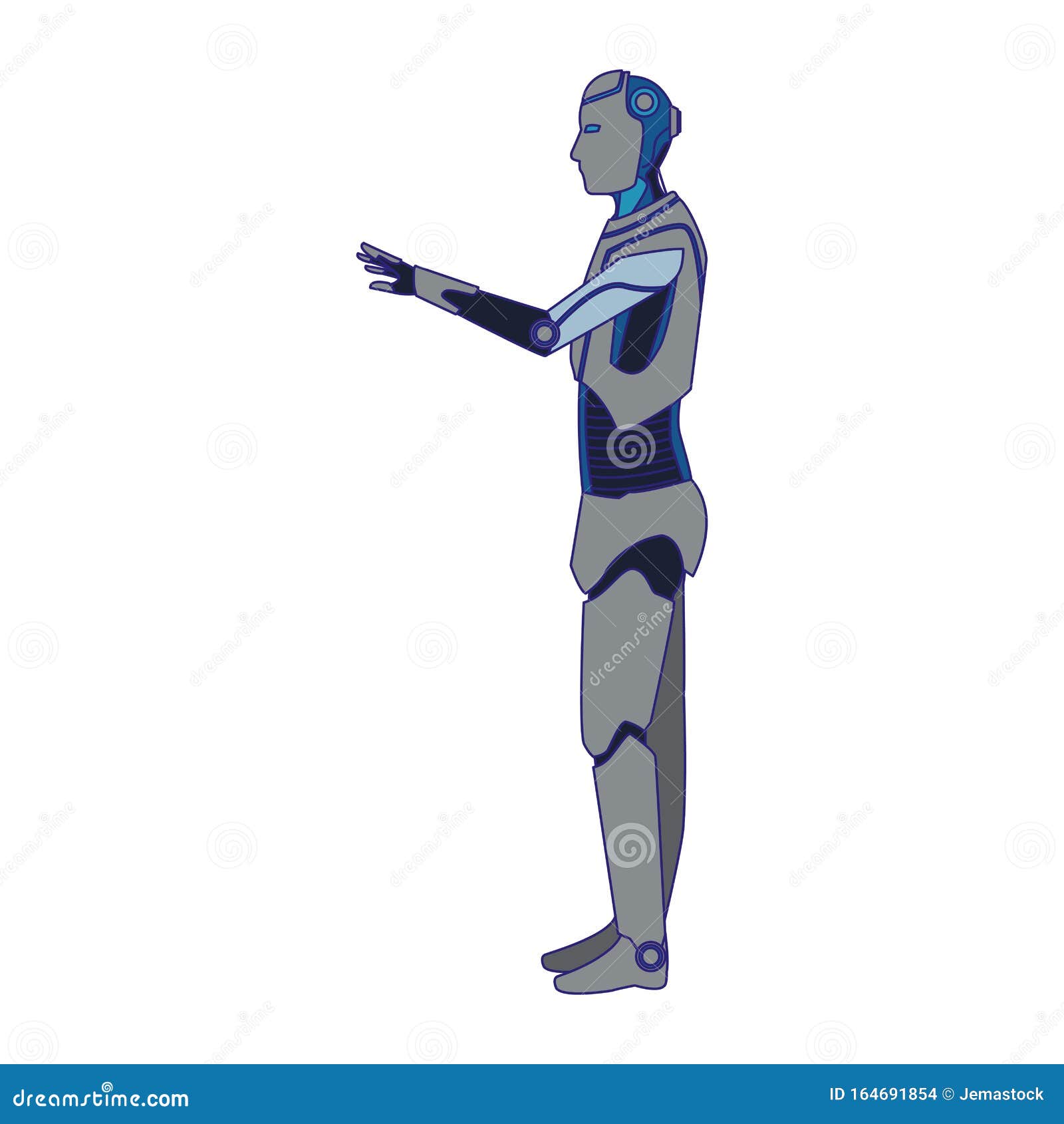 Humanoid Robot Icon, Flat Design Stock Vector - Illustration of ...