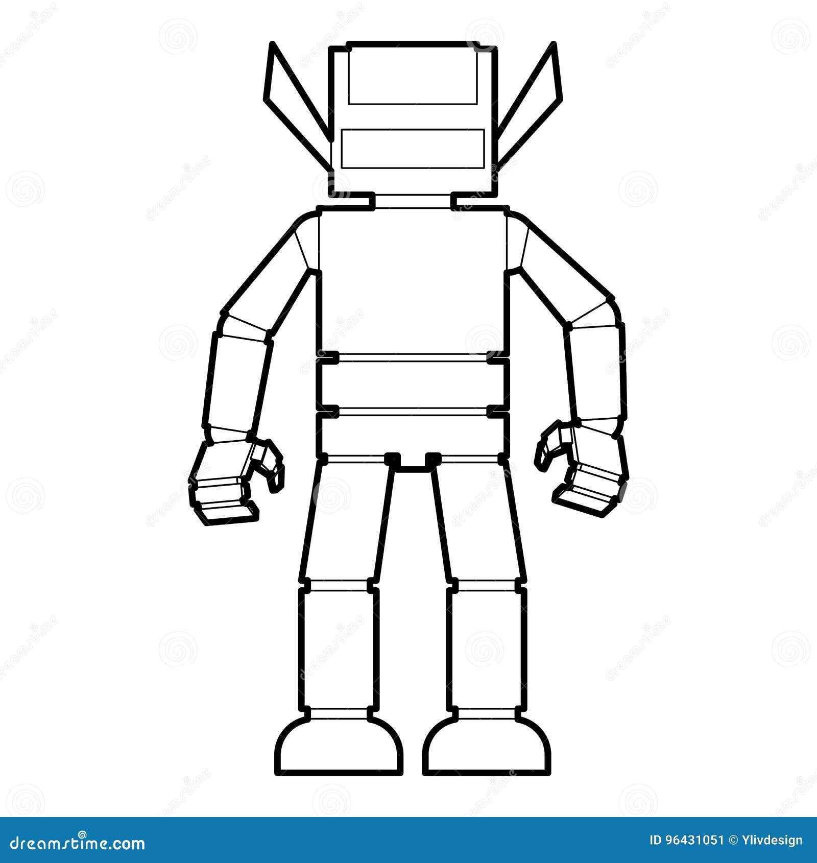 Humanoid Robot Icon Outline Stock Vector - Illustration of graphic ...
