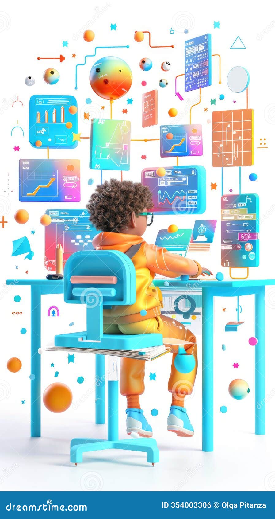 A Humanoid Robot Interacts with Colorful Holographic Charts and Graphs ...