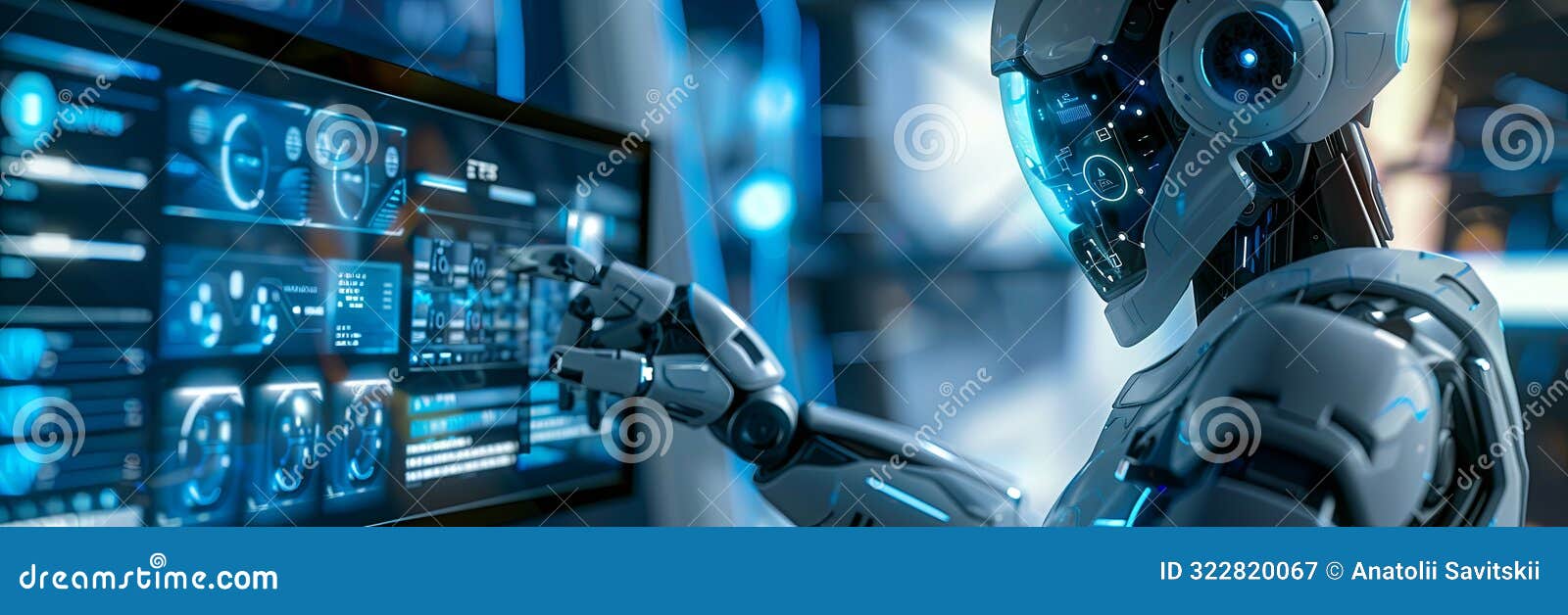 A Humanoid Robot Interacts with a Sleek Touchscreen Interface in a ...