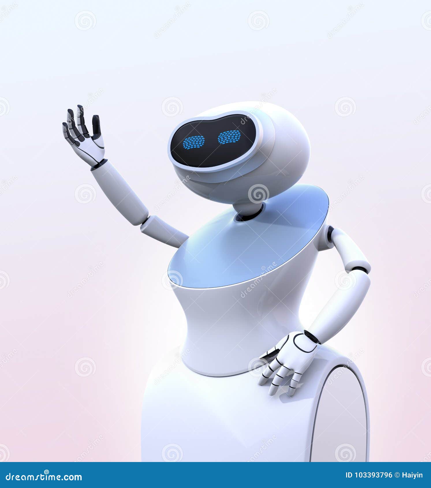 Humanoid Robot on Light Pink Background Stock Illustration ...