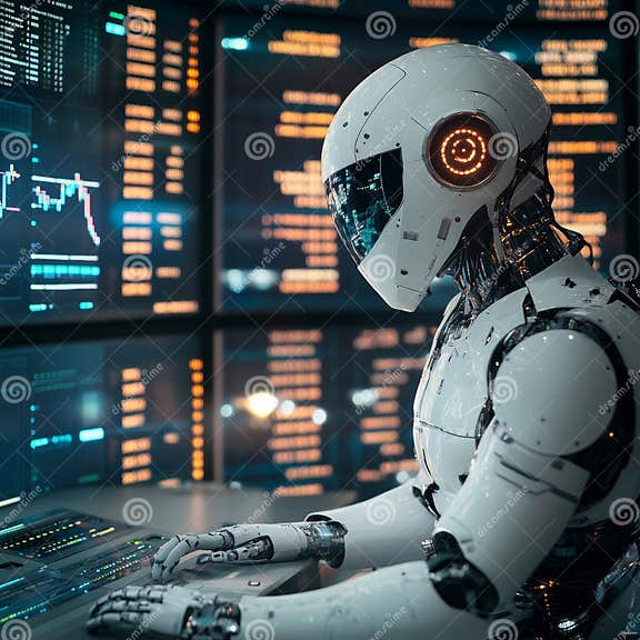 Robot Analyst stock illustration. Illustration of scifi - 335539383