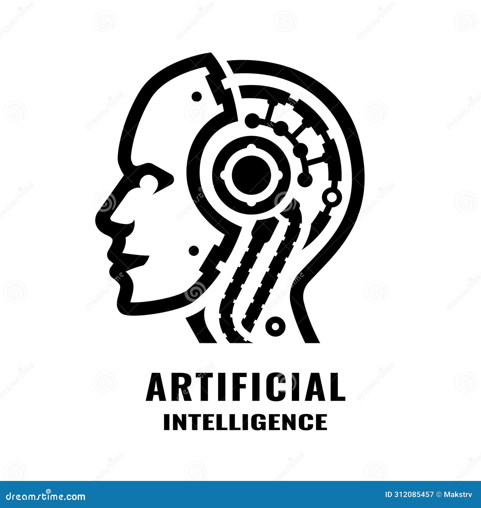 Humanoid Robot, Logo, Symbol. Cartoon Vector | CartoonDealer.com #312085457