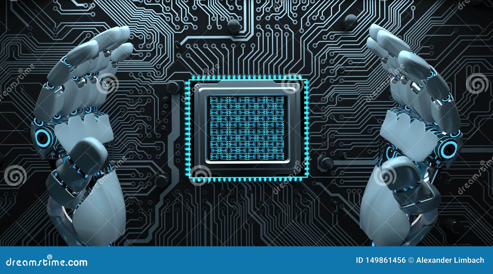 Robot With Microchip Royalty-Free Stock Image | CartoonDealer.com #6797182