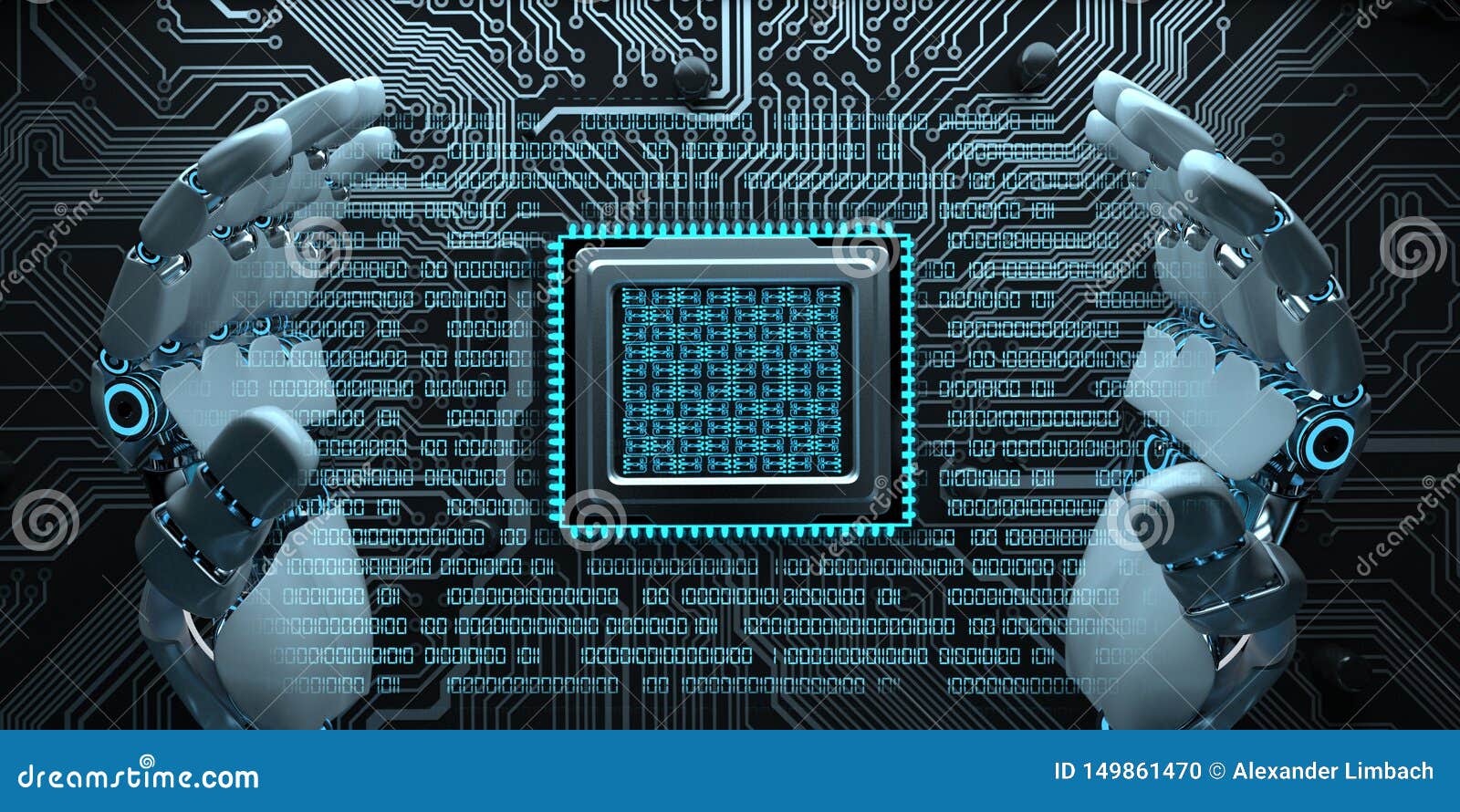 Robot With Microchip Royalty-Free Stock Image | CartoonDealer.com #6797182