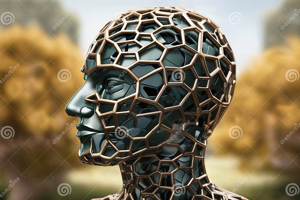 Humanoid Robot Model Created from Metal and Structures in Abstract ...