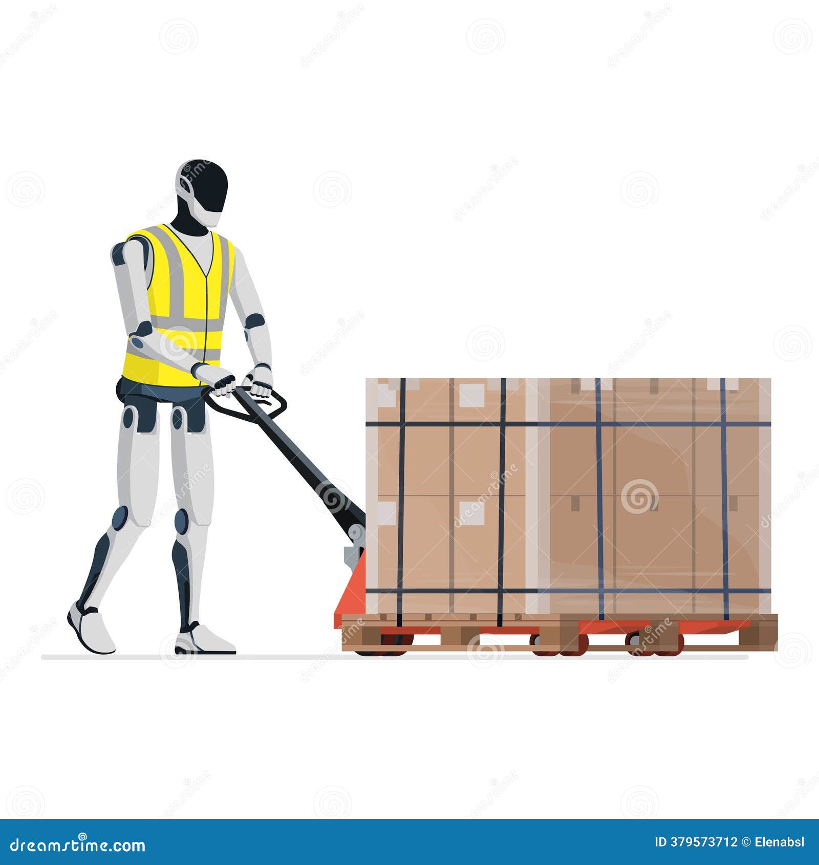 Humanoid Robot Disassembled To Recycle Spare Parts Stock Illustration ...