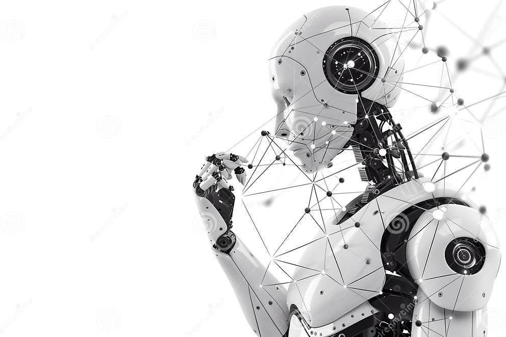 Humanoid Robot in Neural Networks Stock Illustration - Illustration of ...