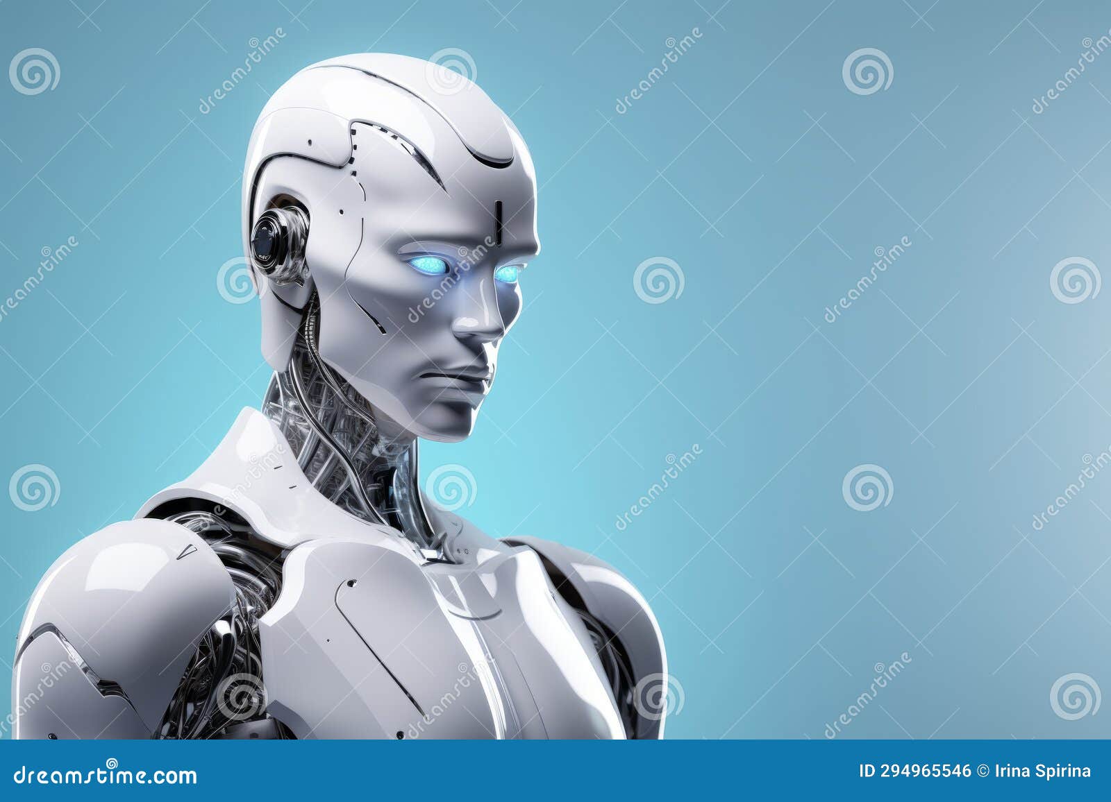 A Humanoid Robot on a Neutral Background. Stock Illustration ...