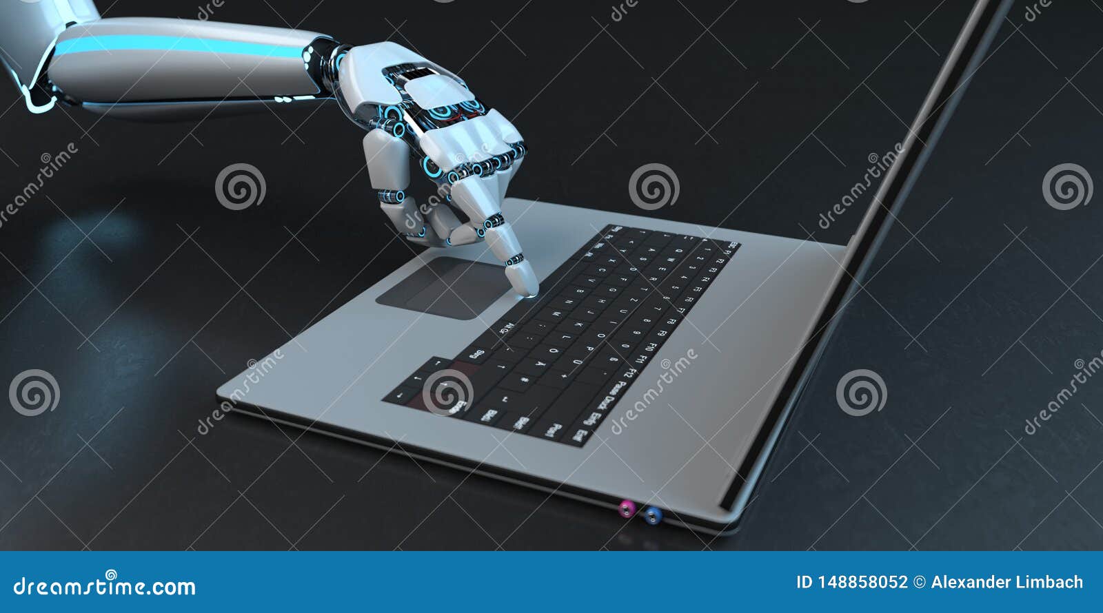 Humanoid Robot Notebook stock illustration. Illustration of digital ...