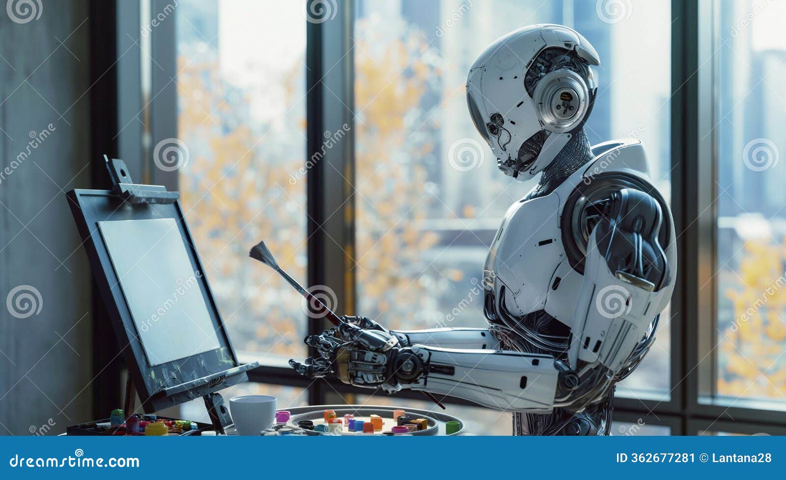 AI Robot Paints Picture At Home, Humanoid Robot Creating As Artist ...