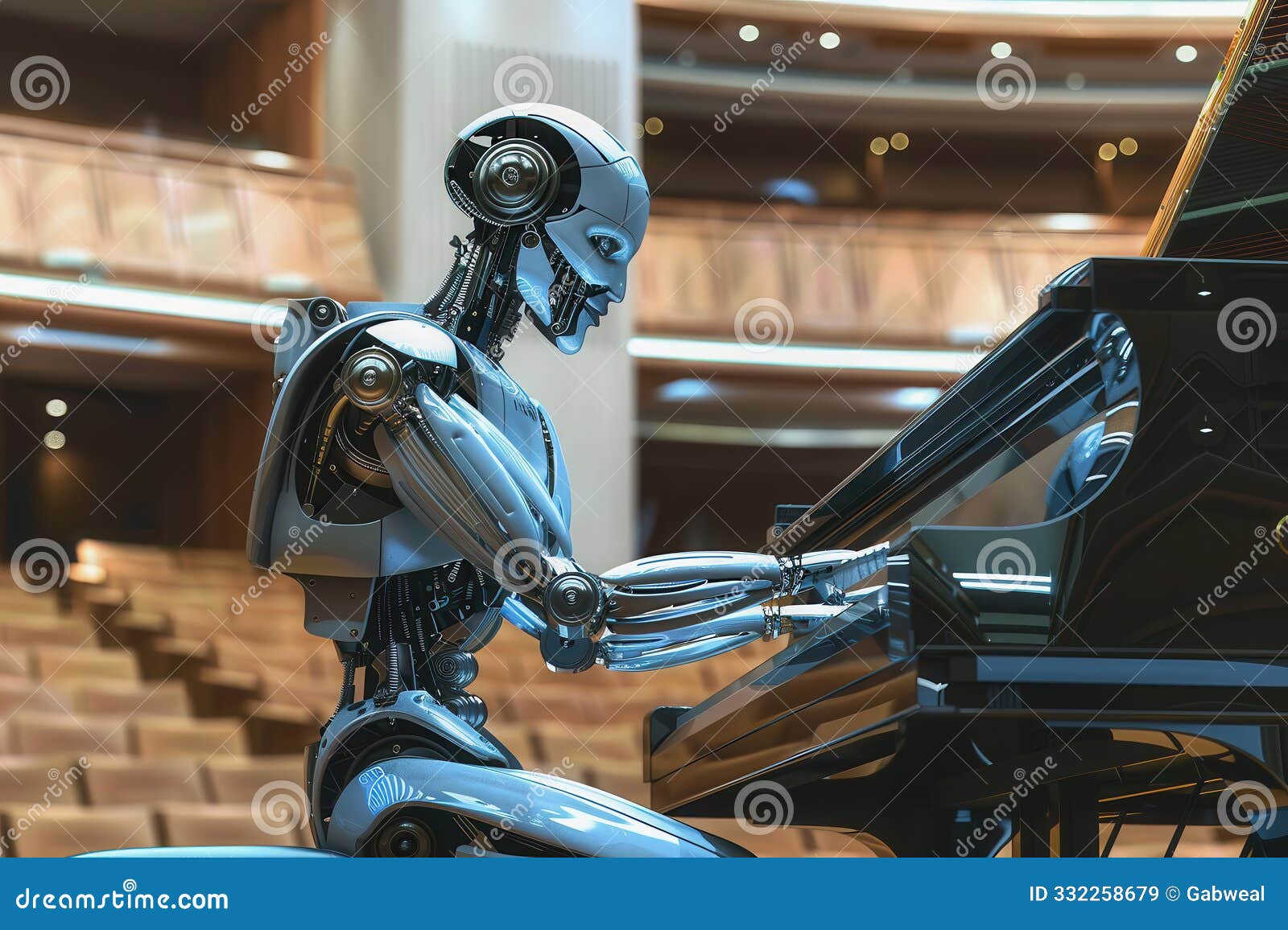 Humanoid Robot Playing Piano, Ai Generated Stock Illustration ...