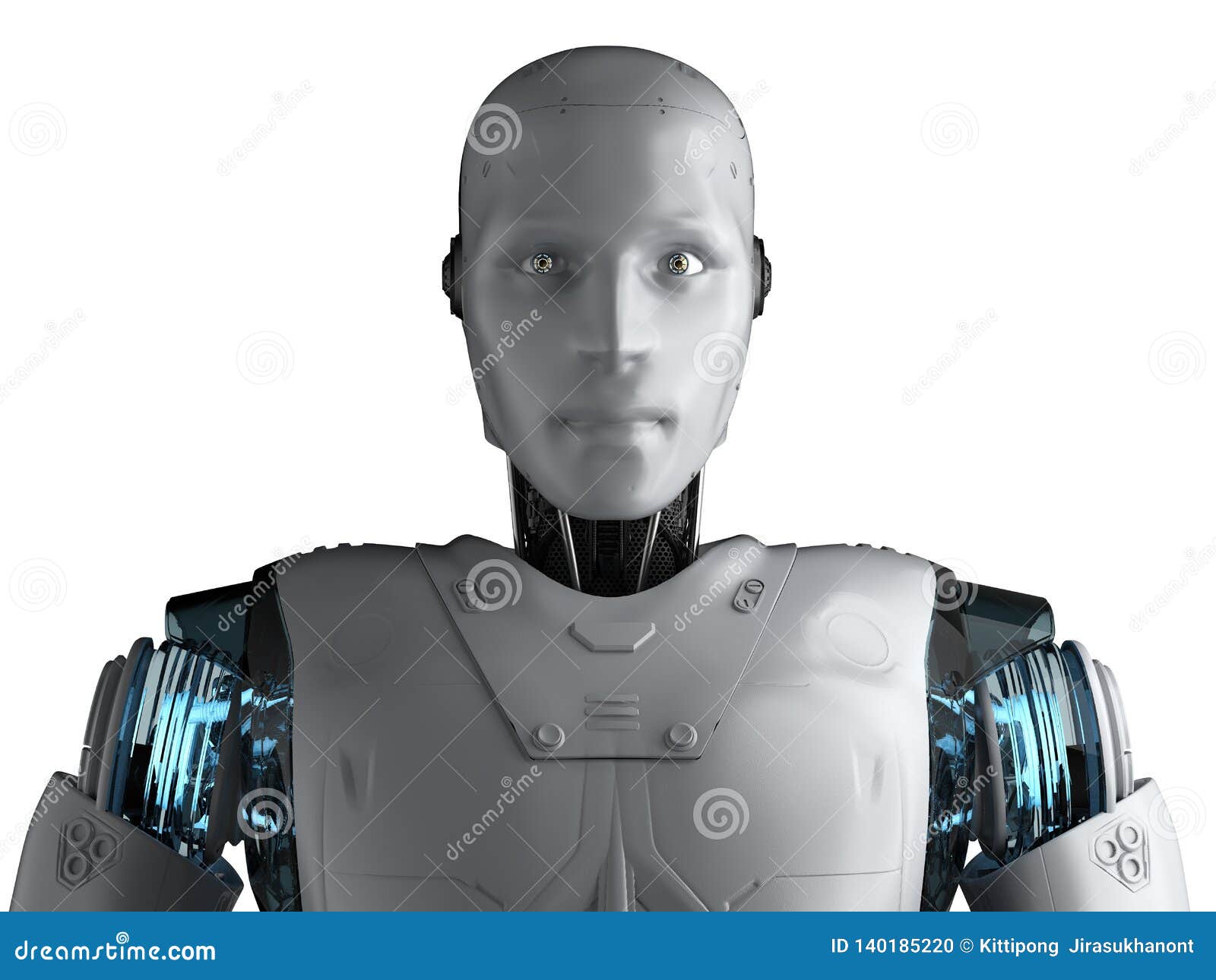 Humanoid robot portrait stock illustration. Illustration of android ...