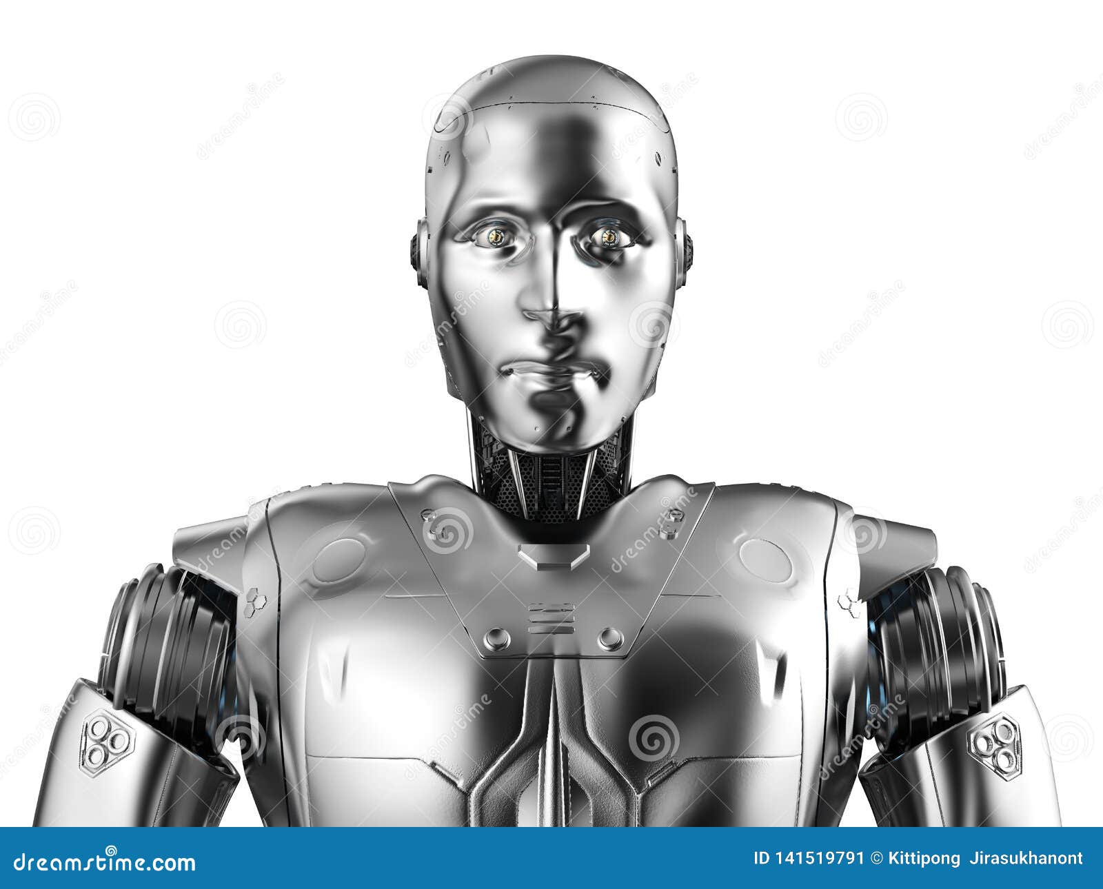 Humanoid robot portrait stock illustration. Illustration of white ...