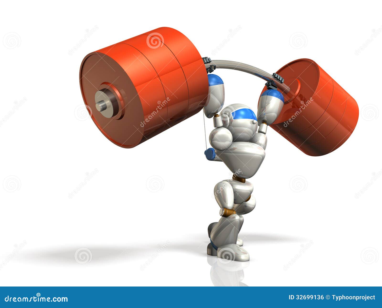 Humanoid Robot is Possesses Superhuman Strength. Stock Illustration ...