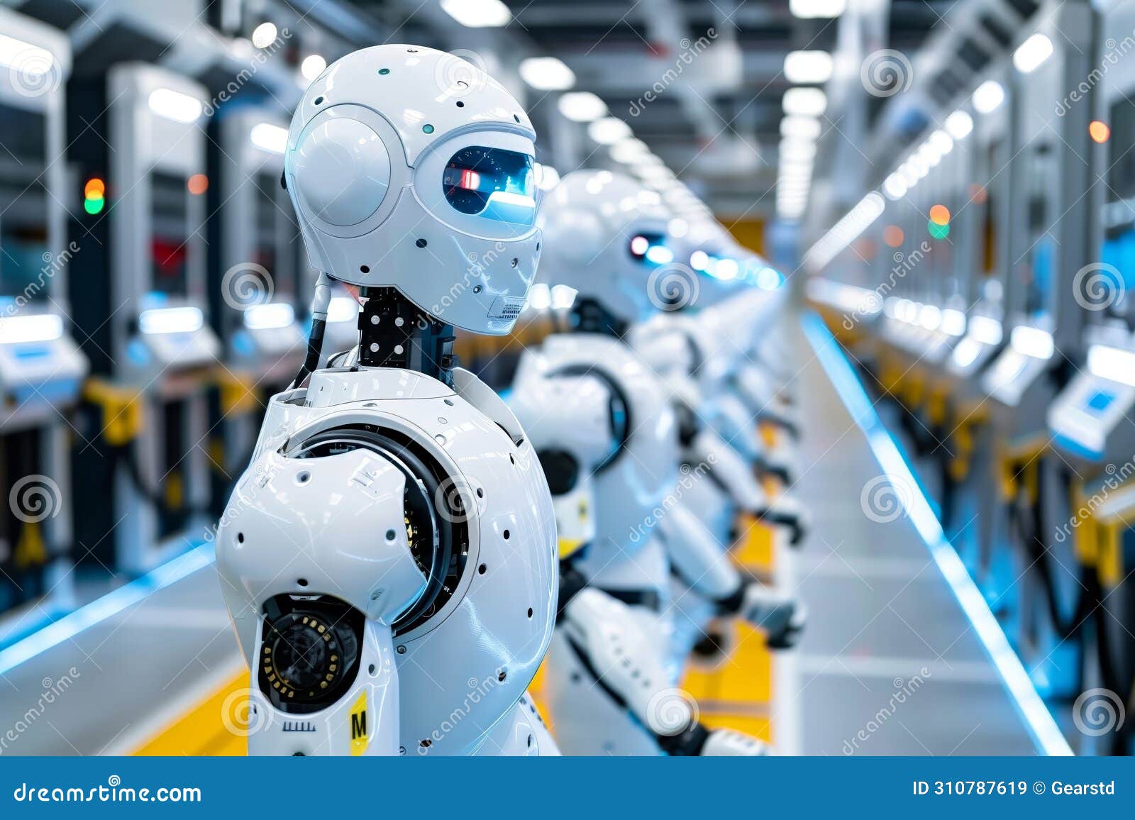 Humanoid Robot in a Production Line Stock Image - Image of progress ...